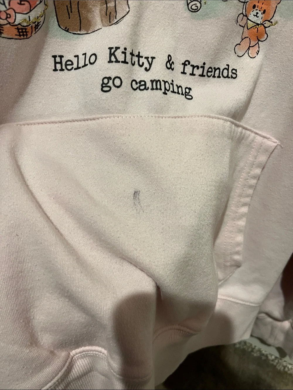 Hello Kitty | Sweaters | Hello Kitty Pastel Pink Camping Graphic Hoodie ...
